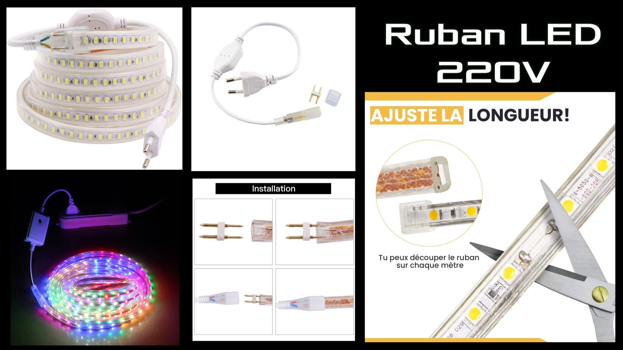 Comment couper un ruban LED et relier les rubans LED TUTO