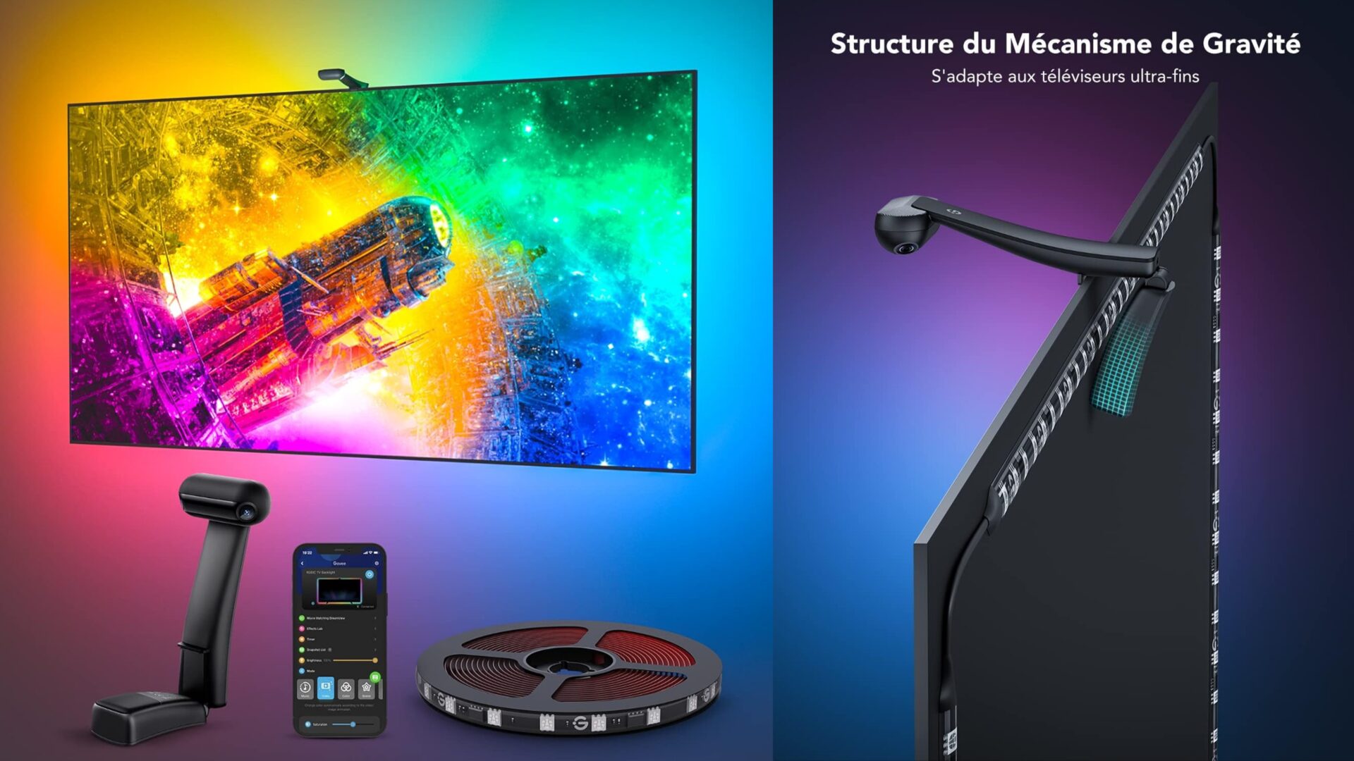 Ruban LED TV ambilight. Bande LED synchronisée avec la TV